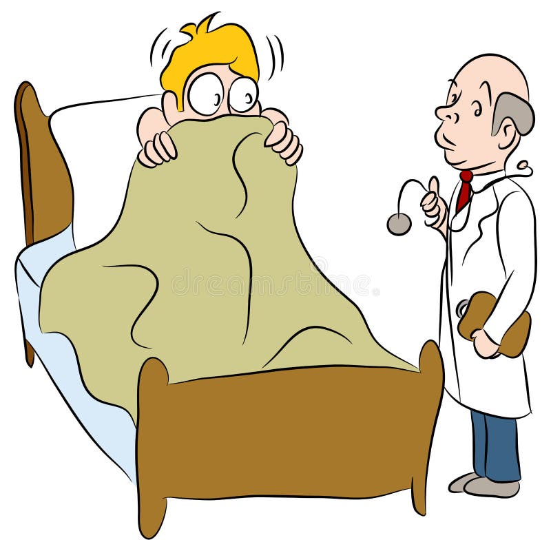 Man Afraid of Doctor stock vector. Illustration of white - 29364179