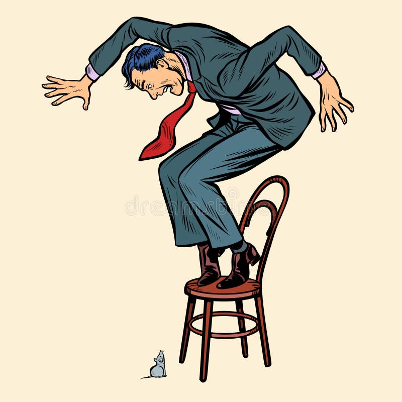 Mouse Scare Girl stock vector. Illustration of scared - 17803881