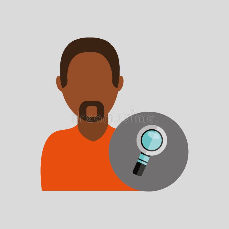Man African Look Search Icon Design Graphic Isolated Stock Photo ...
