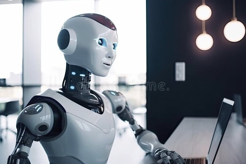 Man an Ai Robot Compete for Work, AI Based Stock Illustration ... Man an Ai Robot Compete for Work, AI Based Stock Illustration ...