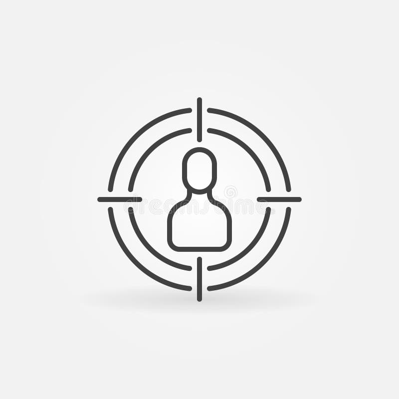 Man in Aim Target Outline Vector Target Audience Icon Stock Vector ...