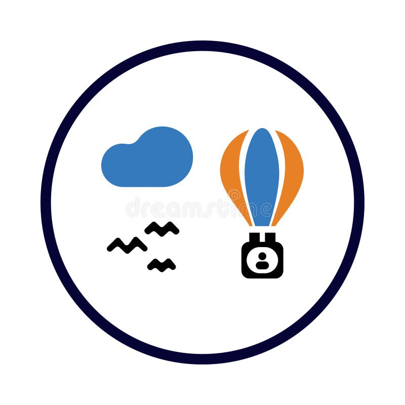 Man, Air Balloon, Cloud, Air Balloon Adventure Icon Stock Vector ...