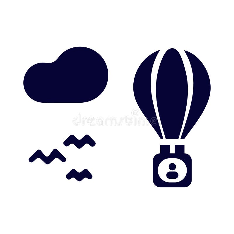 Man, Air Balloon, Cloud, Air Balloon Adventure Icon Stock Vector ...