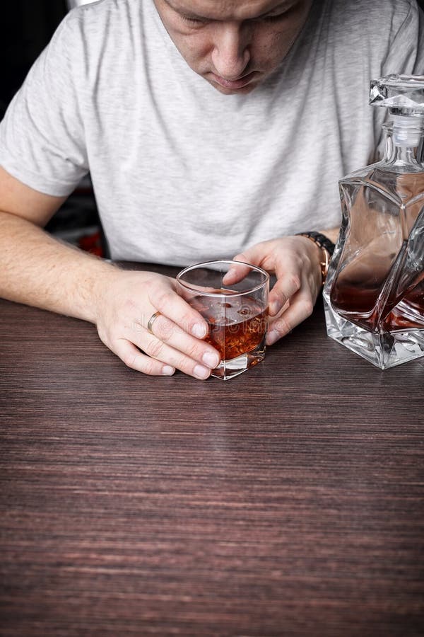 Man with alcohol problems stock image. Image of glass - 48653567