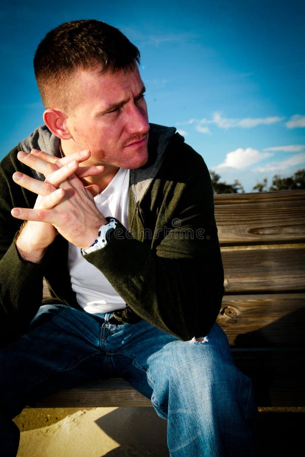 A Man Alone stock photo. Image of emotion, hands, clasped - 22743842
