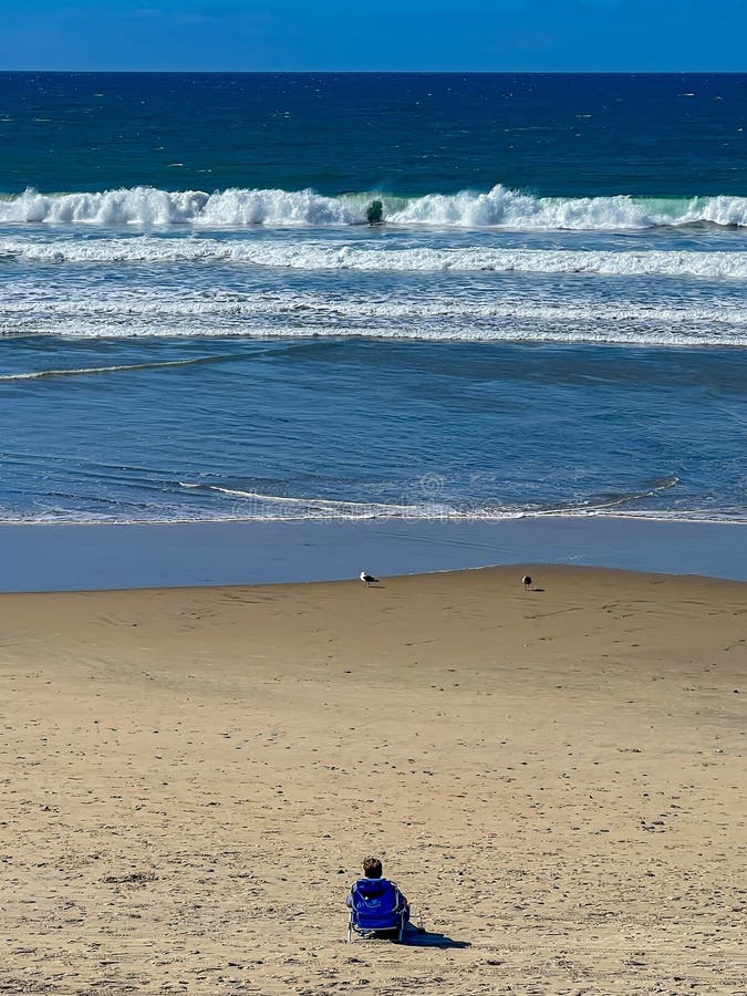 Man alone on a beach stock image. Image of beach, sand - 310691743