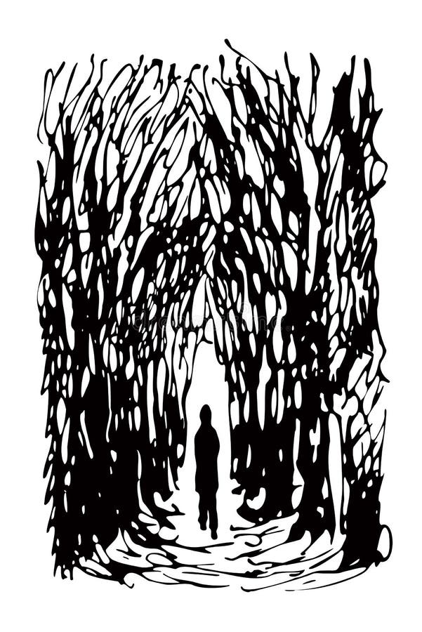 Man alone (vector) stock vector. Illustration of state - 5993974