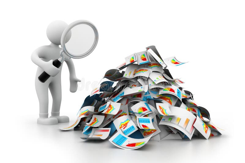 Man Analyzing the Business Report Stock Illustration - Illustration of ...