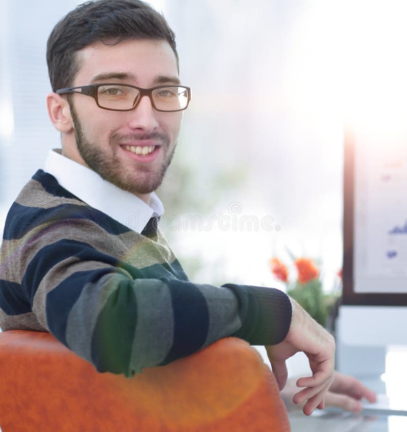 Businessman Analyzing Financial Graphs on Computer Stock Image - Image ...