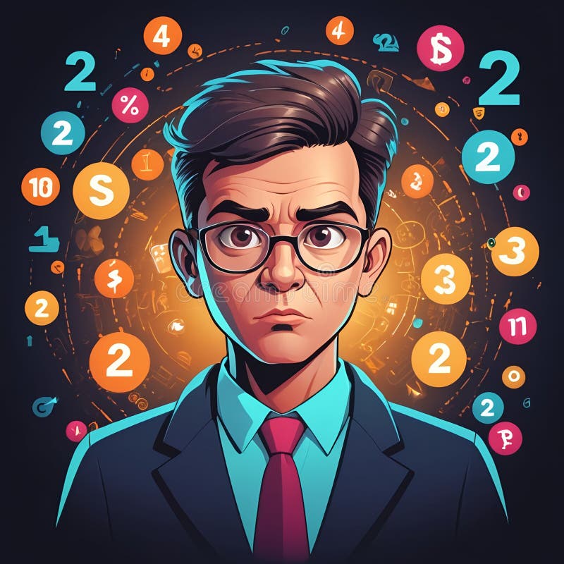 Man Analyzing Numbers and Financial Data with Serious Expression Stock ...