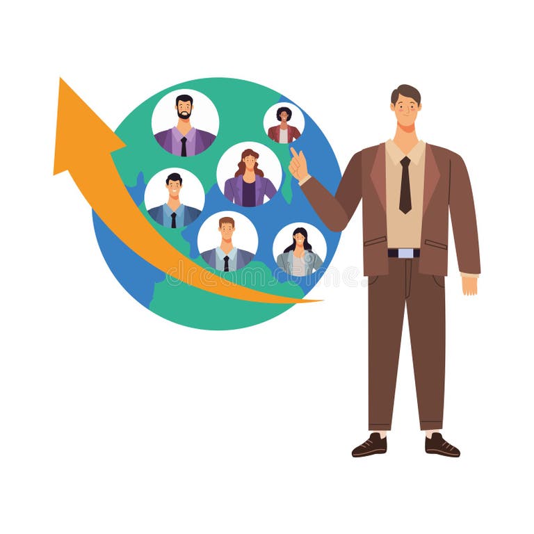 Man Analyzing World Overpopulation Stock Illustration - Illustration of ...