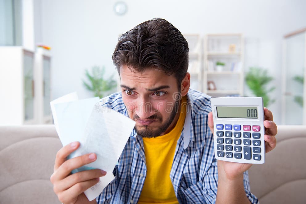 The Man Angry at Bills he Needs To Pay Stock Image - Image of angry ...