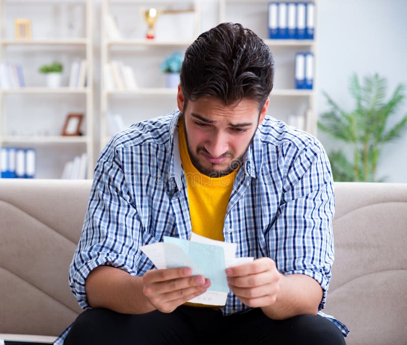 Man Angry at Bills he Needs To Pay Stock Photo - Image of concerned ...