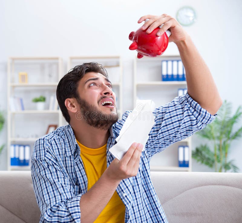 The Man Angry at Bills he Needs To Pay Stock Image - Image of mortgage ...
