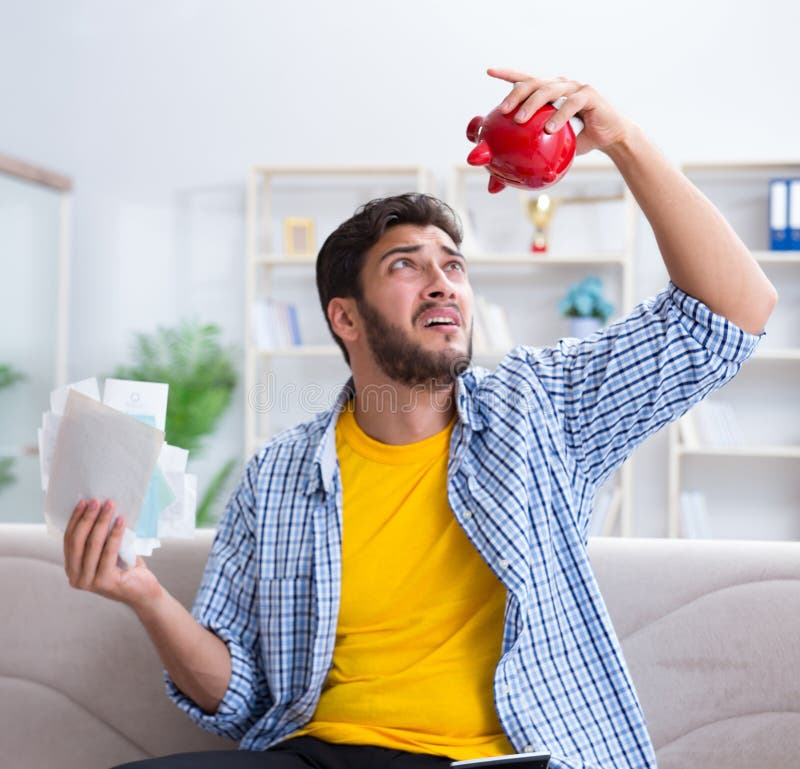 The Man Angry at Bills he Needs To Pay Stock Image - Image of finance ...