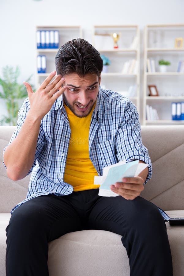 The Man Angry at Bills he Needs To Pay Stock Photo - Image of credit ...