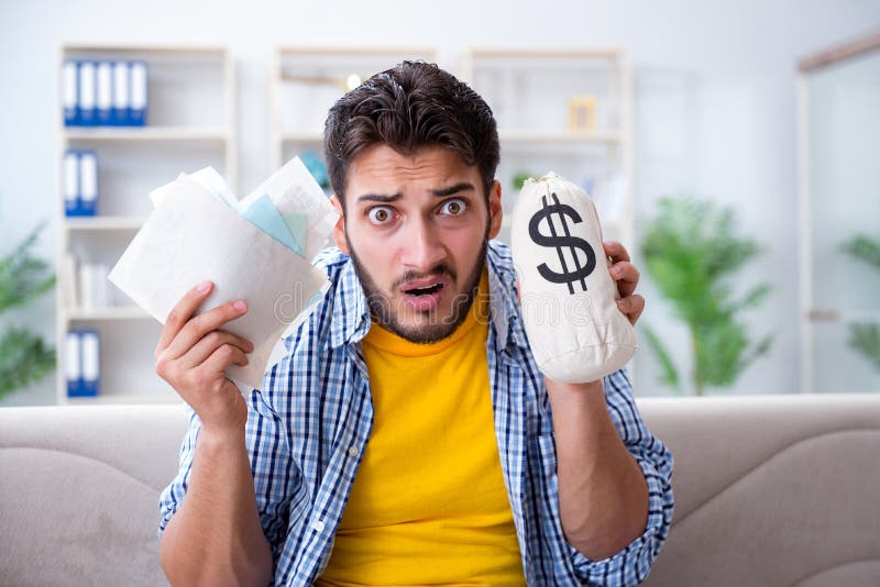The Man Angry at Bills he Needs To Pay Stock Photo - Image of ...