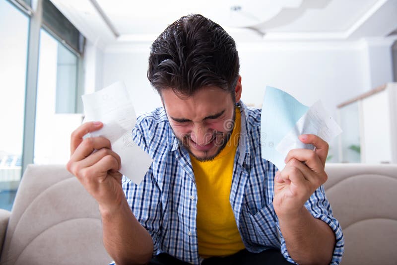 The Man Angry at Bills he Needs To Pay Stock Image - Image of finance ...