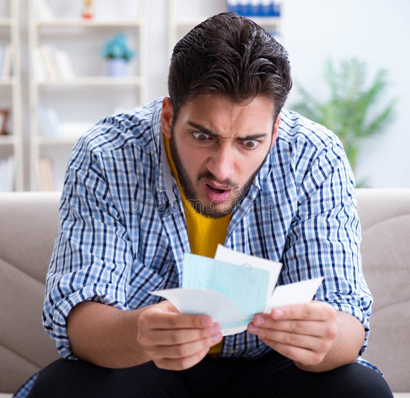 The Man Angry at Bills he Needs To Pay Stock Image - Image of mortgage ...