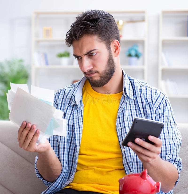 Man Angry at Bills he Needs To Pay Stock Photo - Image of economy ...