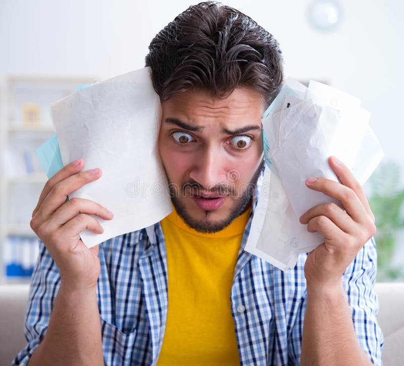 Man Angry at Bills he Needs To Pay Stock Image - Image of bill, angry ...