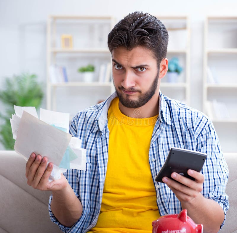 Man Angry at Bills he Needs To Pay Stock Image - Image of payment ...