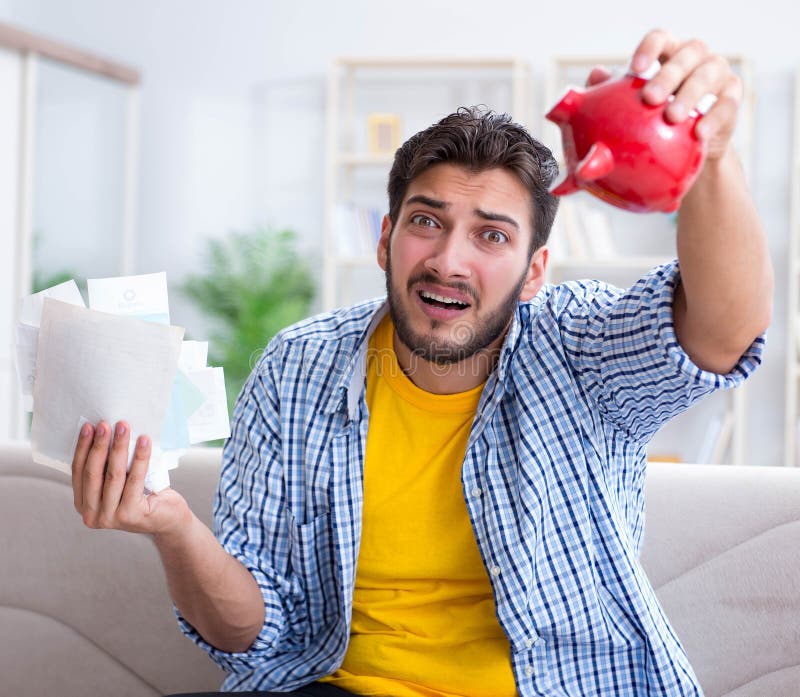 Man Angry at Bills he Needs To Pay Stock Photo - Image of money ...