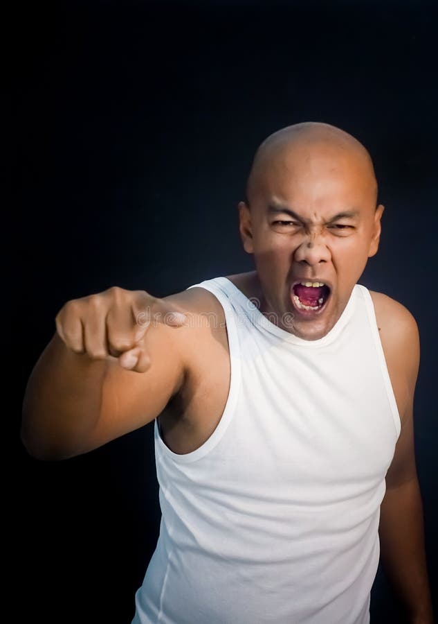 A Man with Angry Face Expression Pointing on the Camera. Stock Image ...