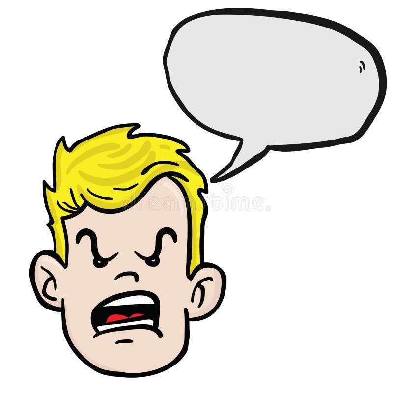 Face angry bubble stock illustration. Illustration of isolated - 129074779