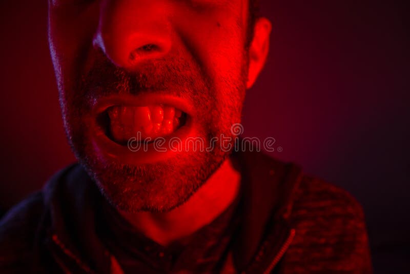 Man with Angry Facial Expression Stock Image - Image of facial, emotion ...
