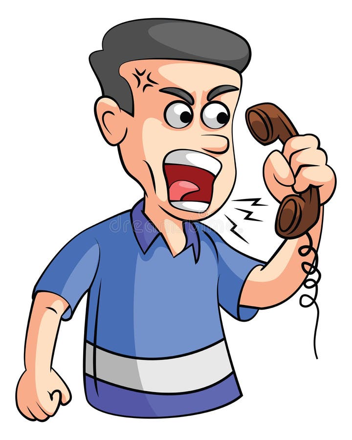 Man Angry on phone stock vector. Illustration of frustration - 47880143