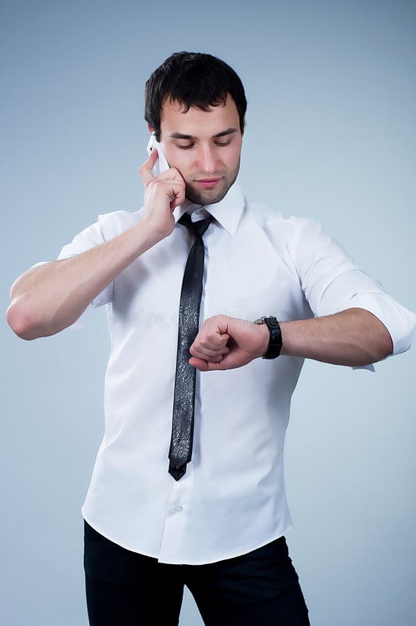 Man answering the phone stock photo. Image of phone, cellular - 24297964