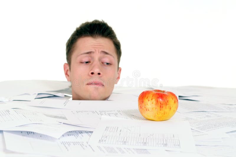 Man with apple stock photo. Image of attractive, apple - 23055290