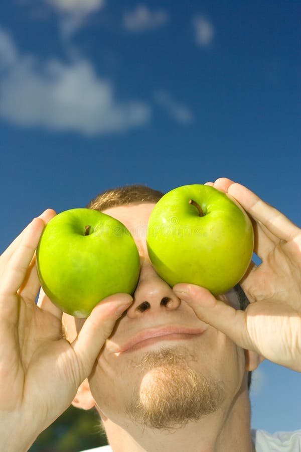 Businessman with Green Apple Stock Photo - Image of gift, apple: 4852886