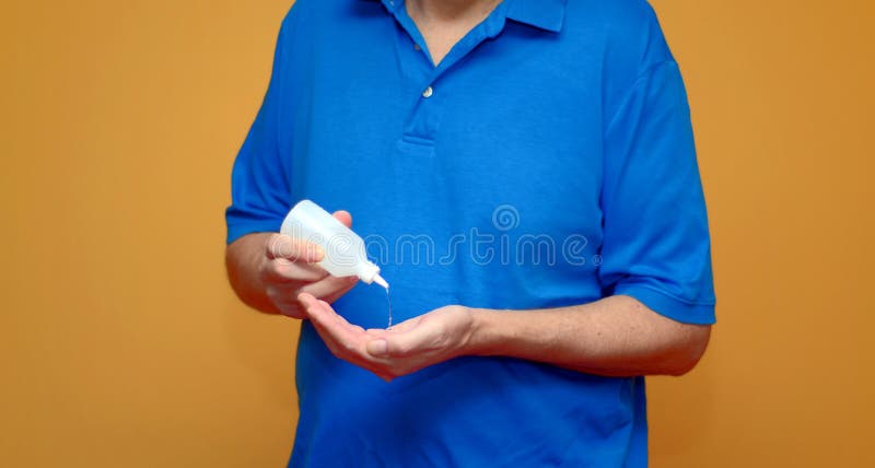 Man Applying Alcohol-based Hand Rub for Disinfection Stock Image ...