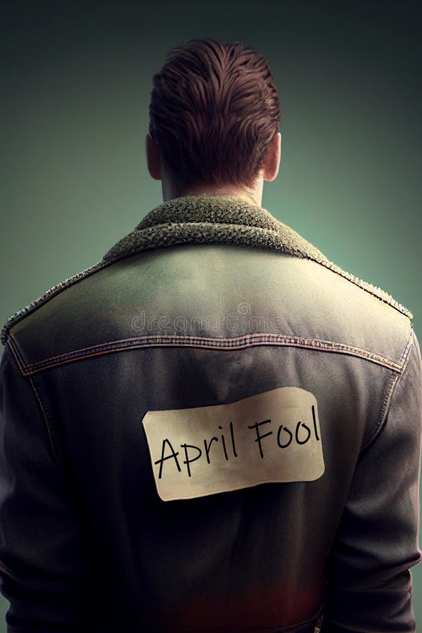 Man with April Fool Sign on Back Stock Illustration - Illustration of ...