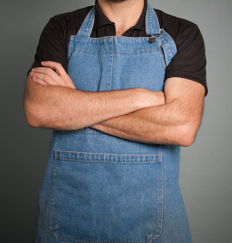 Man with apron stock photo. Image of chores, life, apron - 145385072