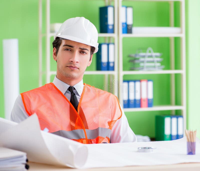 Man Architect Working on the Project Stock Photo - Image of diligent ...