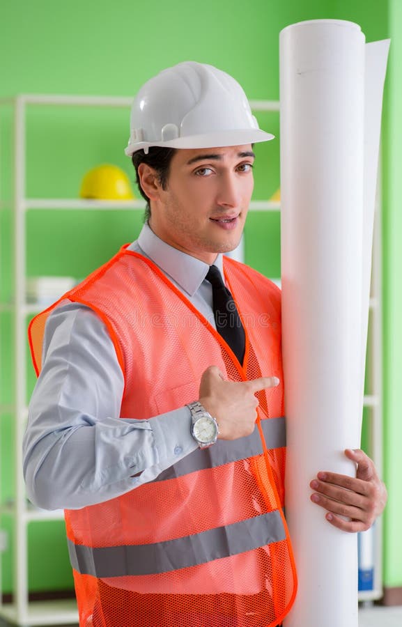Man Architect Working on the Project Stock Image - Image of student ...
