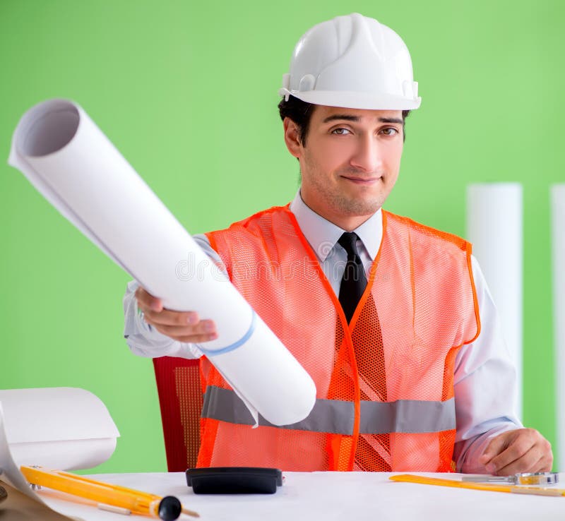Man Architect Working on the Project Stock Image - Image of employee ...