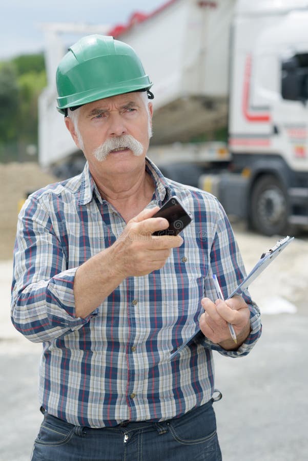 Man Architector Outdoor Construction Site Stock Image - Image of ...