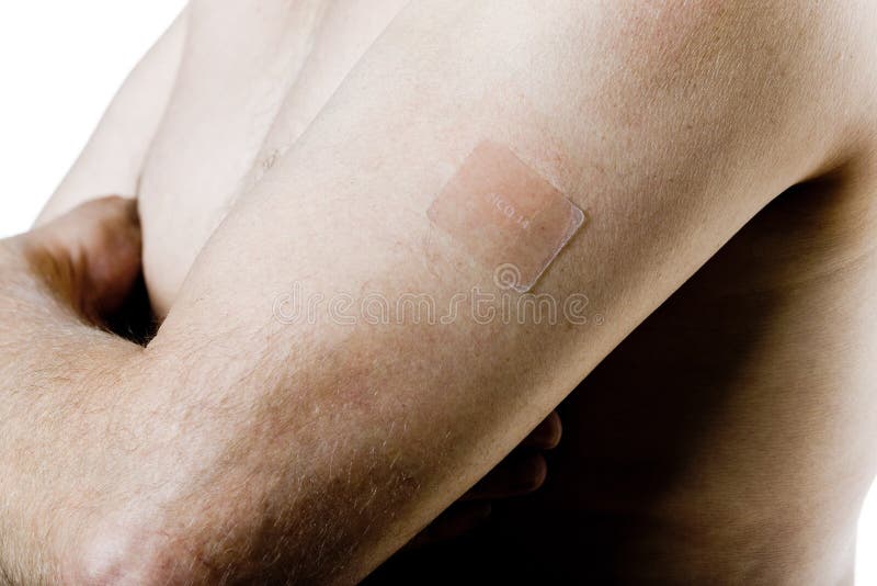 Man Arm with Nicotine Patch Stock Photo - Image of tobacco, male: 21613300