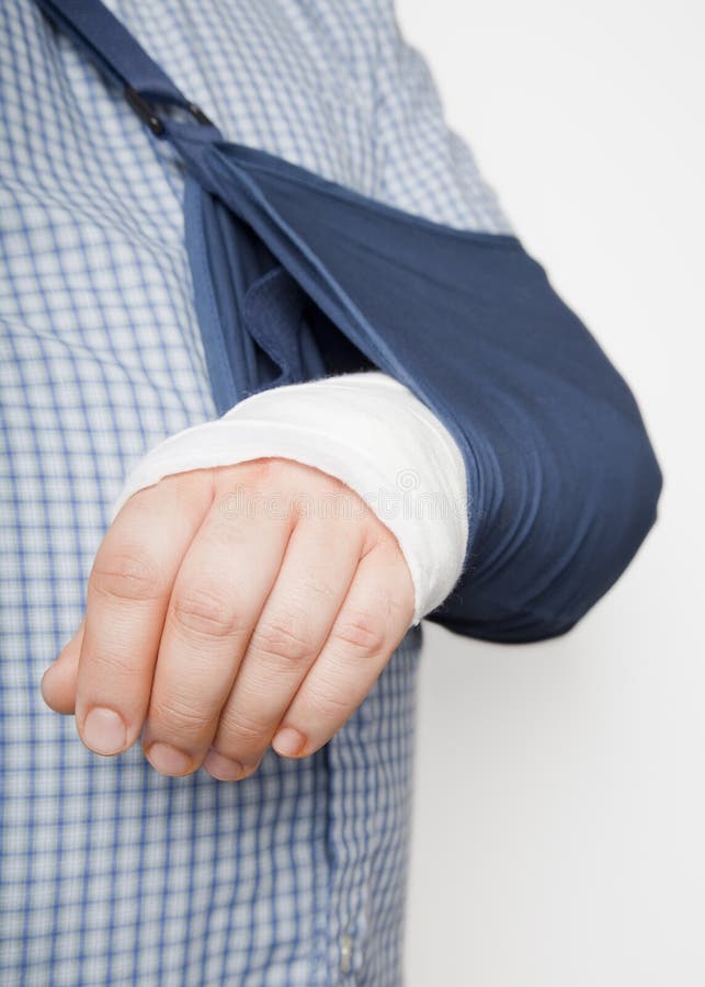 Man with arm in sling stock photo. Image of injury, fingers - 18091458