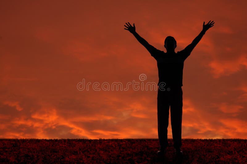 Man with arms extended stock photo. Image of praising - 1130324