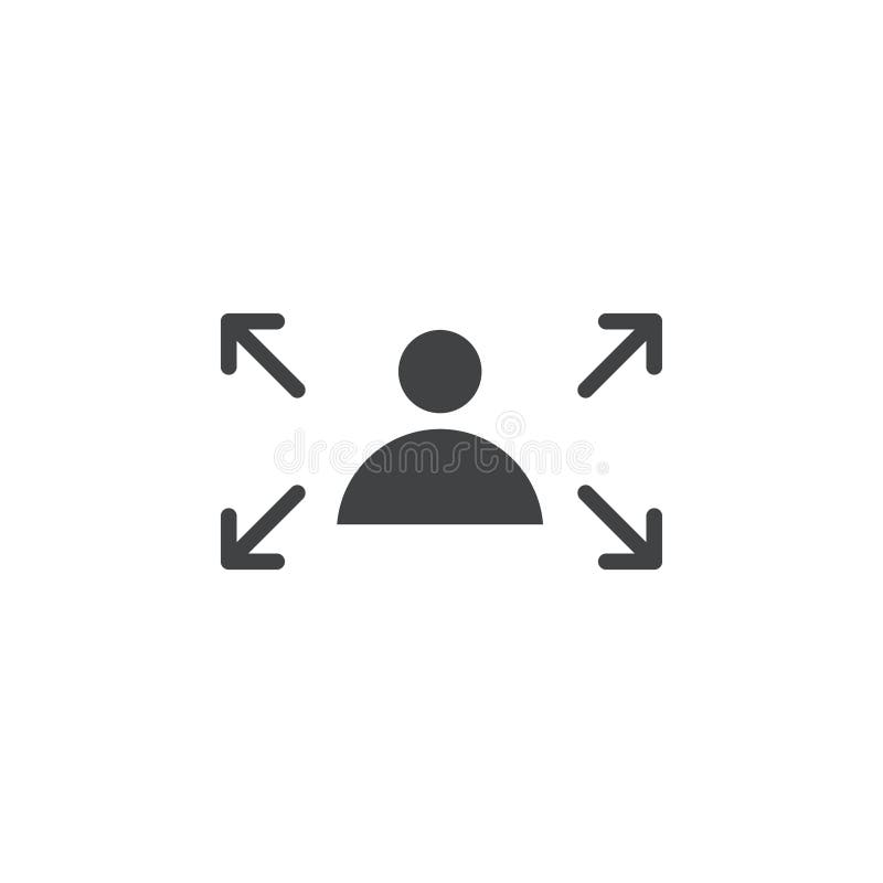 Man with Arrows in Four Directions Icon Simple Vector Symbol Stock ...