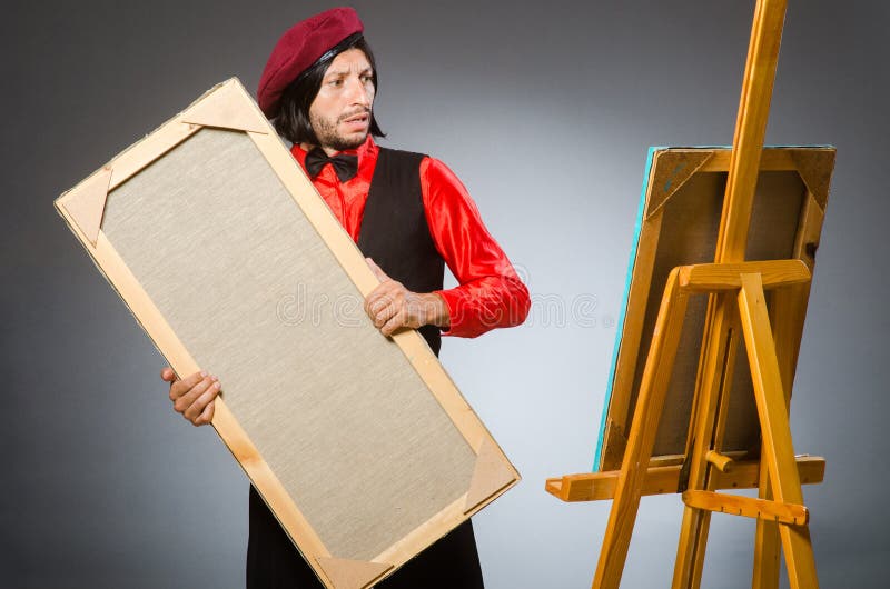 The Man Artist in Art Concept Stock Photo - Image of paintings, mood ...