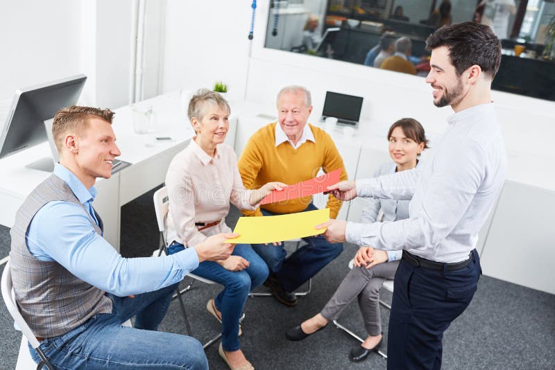 Man As Business Coach in Workshop Stock Image - Image of cooperation ...