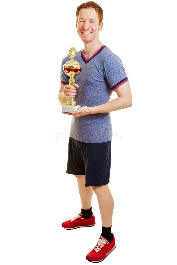 Man As a Champion with a Trophy Stock Image - Image of beautiful ...