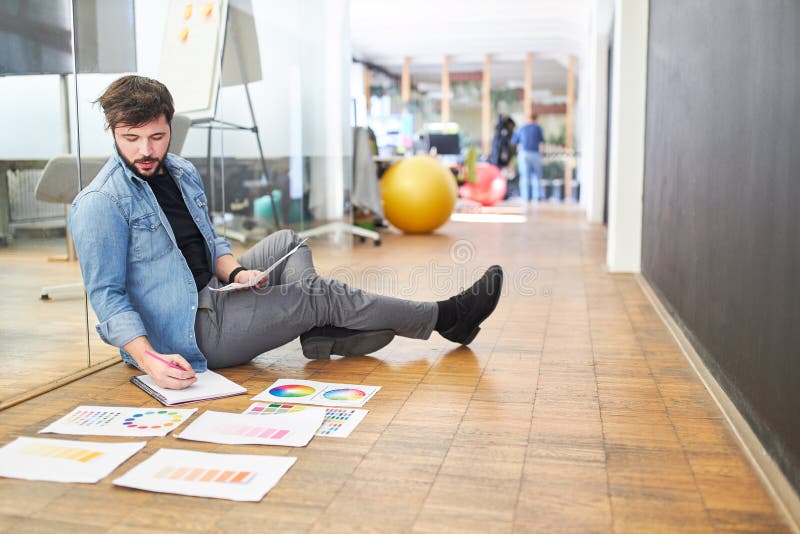 Creative Graphic Designer Man with Color Wheel Stock Image - Image of ...