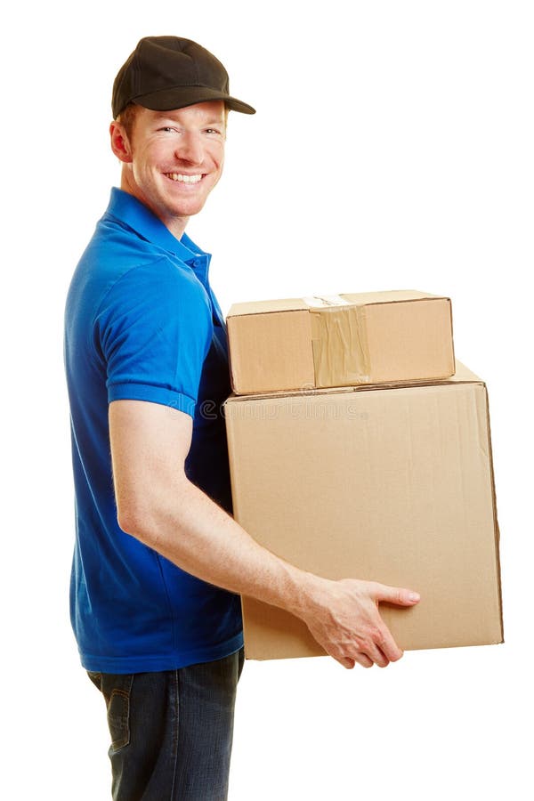 Man As a Delivery Guy Holding Packages Stock Photo - Image of present ...